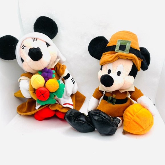 Disney | Toys | Disney Mickey And Minnie Mouse Pilgrim Set Of 2 9 ...